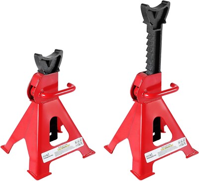 PAIR OF 3 TON CAR VAN CARAVAN VEHICLE RATCHET JACK AXEL STAND HEAVY ...