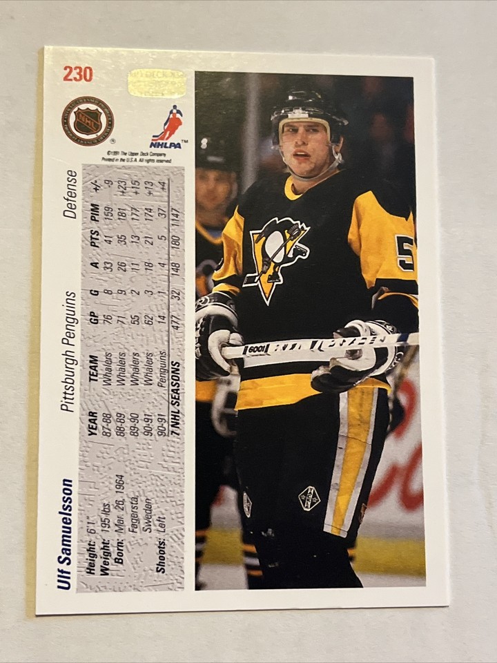 1991-92 Upper Deck Penguins Hockey Card #230 Ulf Samuelsson NHL | eBay