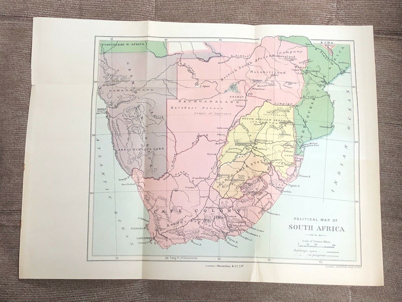 1900 political map of south africa | Grelly UK