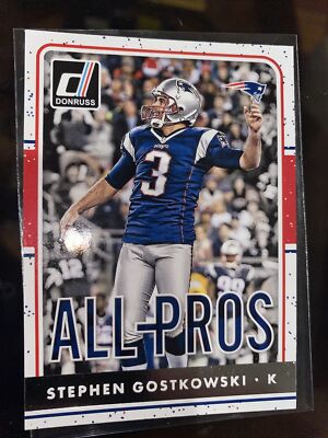 2016 Donruss Football Stephen Gostkowski Patriots All-Pros Insert Card ...