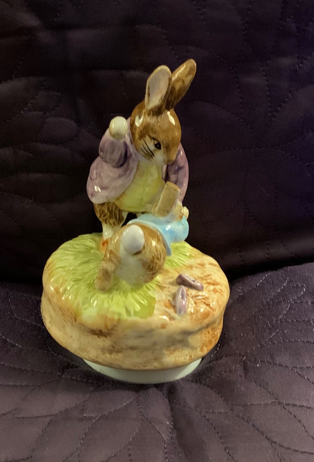 SCHMID PETER RABBIT MUSIC BOX BENJAMIN BUNNY C.1986 BEATRIX POTTER ...