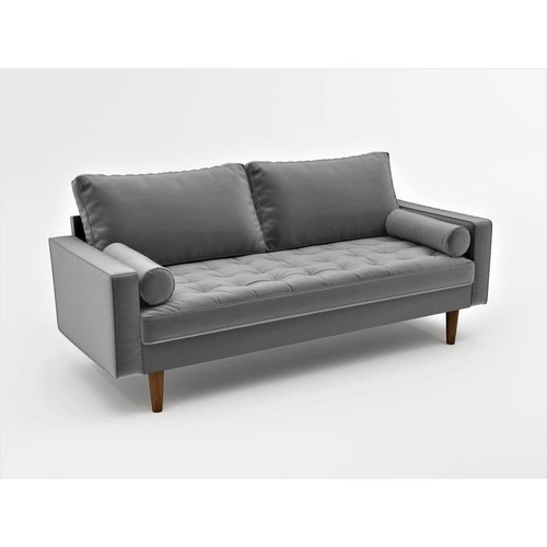 US Pride Furniture Womble 69.7 in. Grey Velvet 2-Seater Lawson Sofa ...