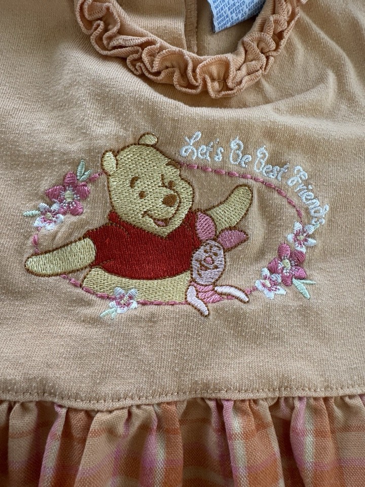 Vtg Disney Baby Winnie The Pooh & Piglet Best Friends Dress 3T Plaid ...