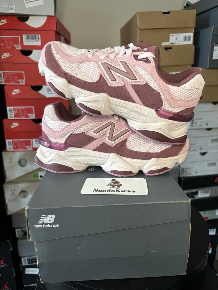New Balance 9060 Pink Granite Washed Burgundy GC9060EP GS & Women's ...