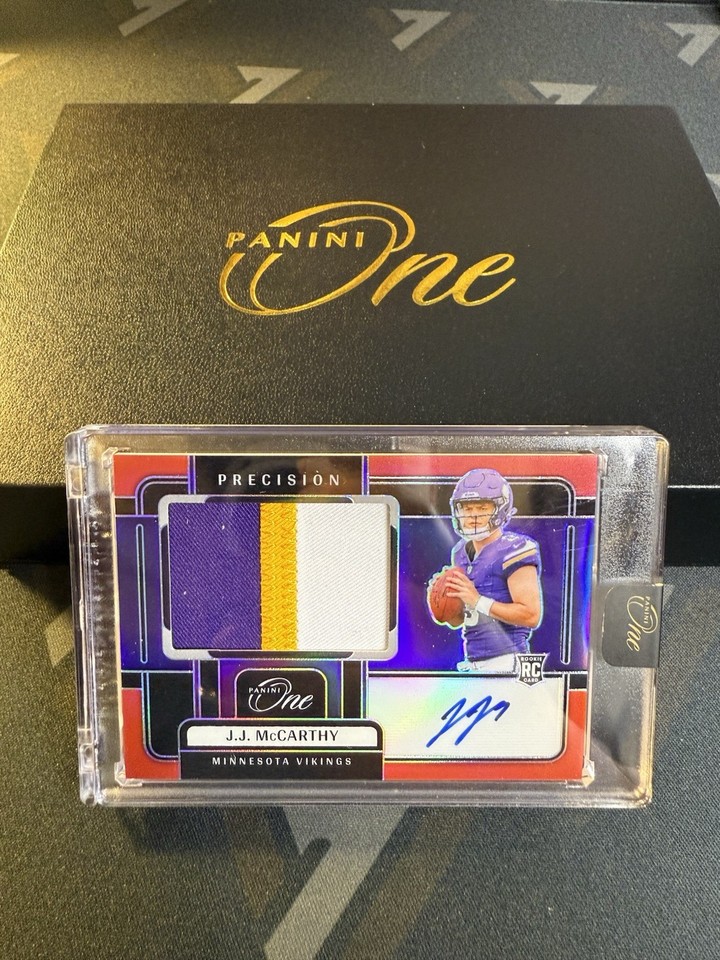 JJ McCarthy Panini One Precision Rookie RPA /60 Triple Colour Patch On ...