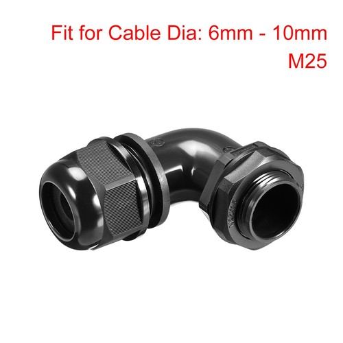 M25 Cable Gland, 90 Degree Waterproof Joint for 6mm -10mm Dia Cable ...