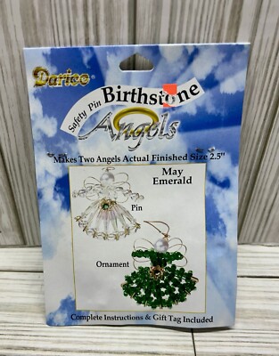 Safety Pin Angel Ornament Kit Darice Birthstone May Emerald 2.5" New | eBay