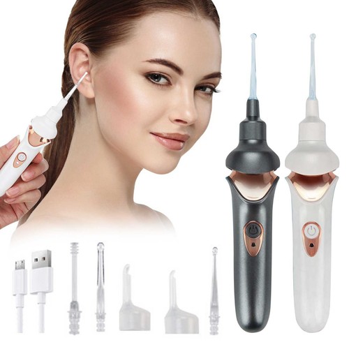 Ear Wax Vacuum Removal Electric Ear Cleaner With LED Light Ear Cleaning ...