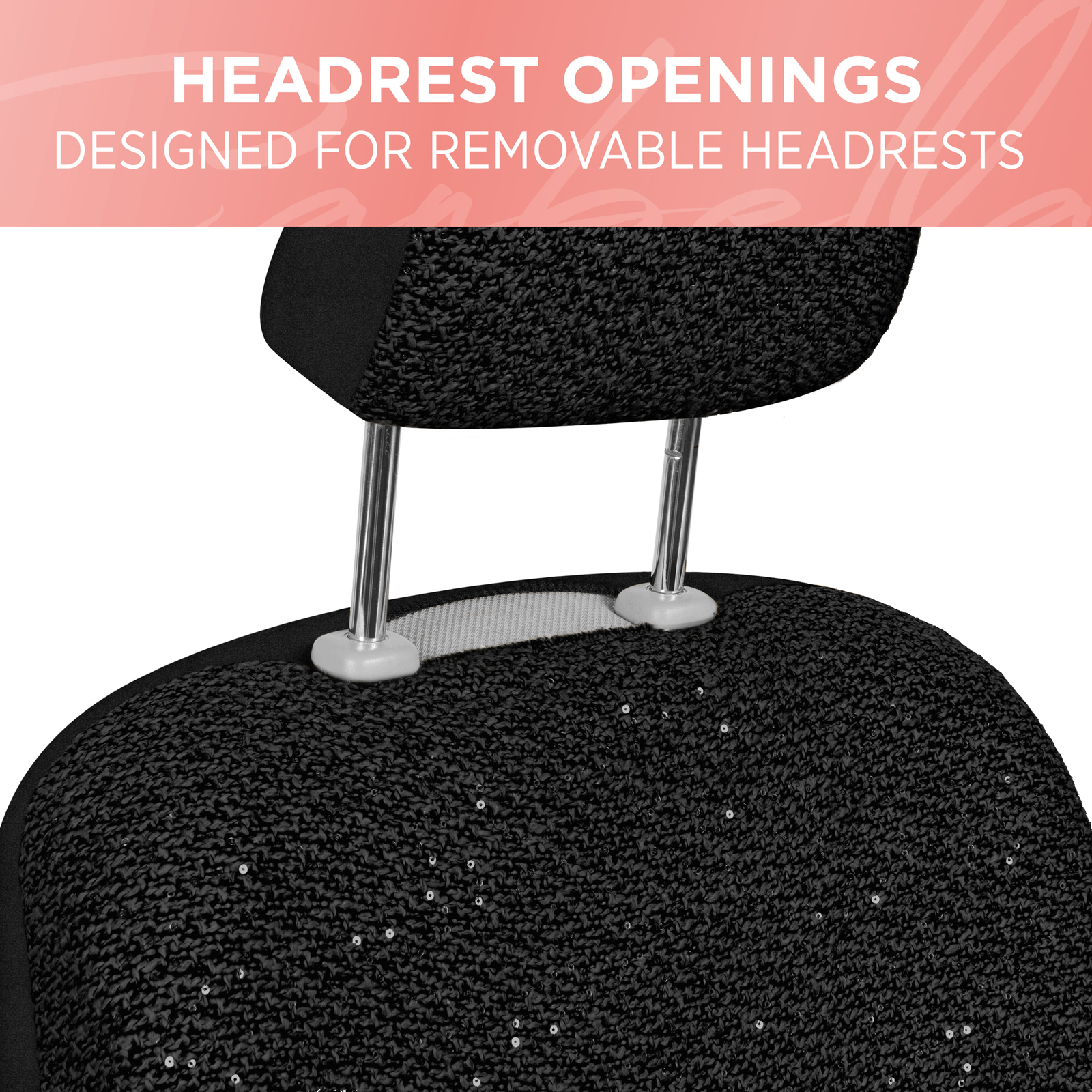 Carbella Black Sequin Bling Car Seat Cover for Women Fits Auto Trucks ...