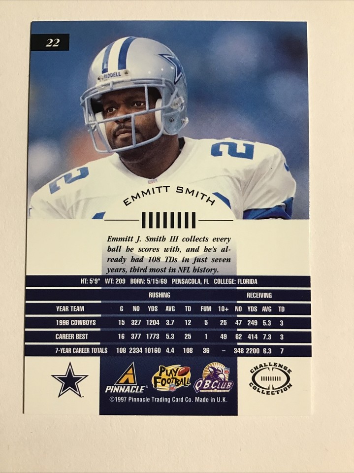 1997 Pinnacle INSCRIPTIONS Foil #22 Emmitt Smith - NM-MINT - 6120 | eBay