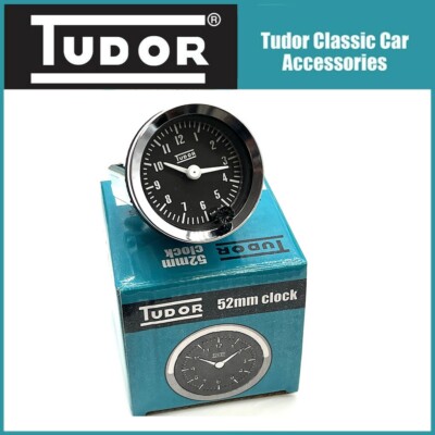 Tudor 12v Classic Car Time Clock Gauge 52mm Analogue Black MG, Mini ...
