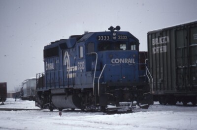 CONRAIL CR 3333 Snow Railroad Train Locomotive Original 1996 Photo ...