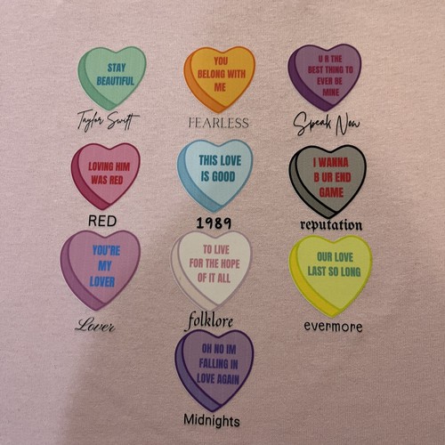 Taylor Swift Tshirt Era Tour Valentines Day Youth Ladies S M L XL Candy ...