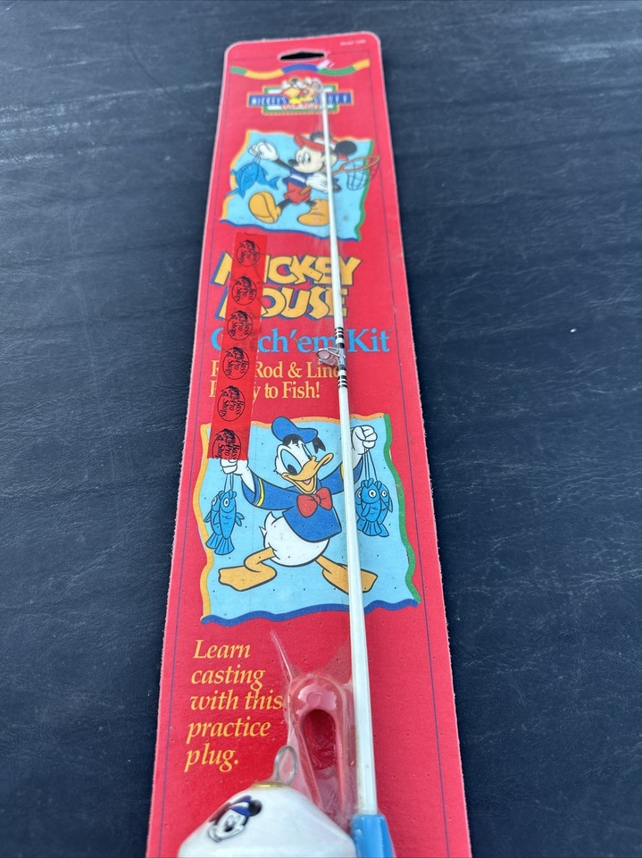 VINTAGE 1996 Mickey Mouse Zebco CATCH' EM KIT Disney Fishing Rod Combo ...