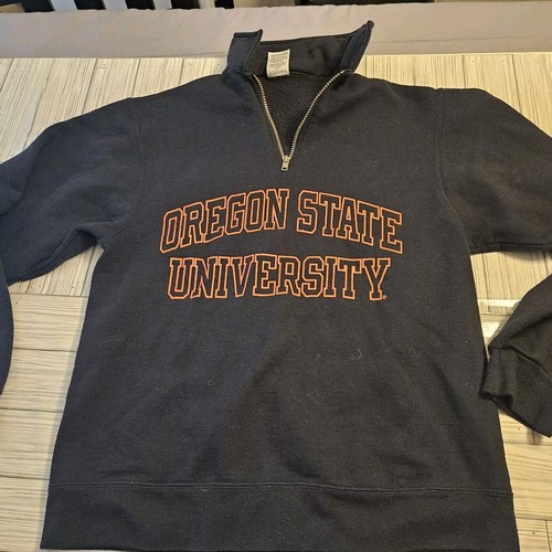 Oregon State Sweatershirt Mens Small 1/4 Zip Pullover Black NCAA ...