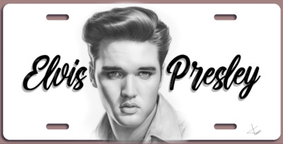 ELVIS PRESLEY PENCIL DRAWING ARTWORK LICENSE PLATE, Made in USA | eBay