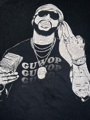 Gucci Mane GUWOP T Shirt Pinkies Up Logo new Official Mens Black L | eBay