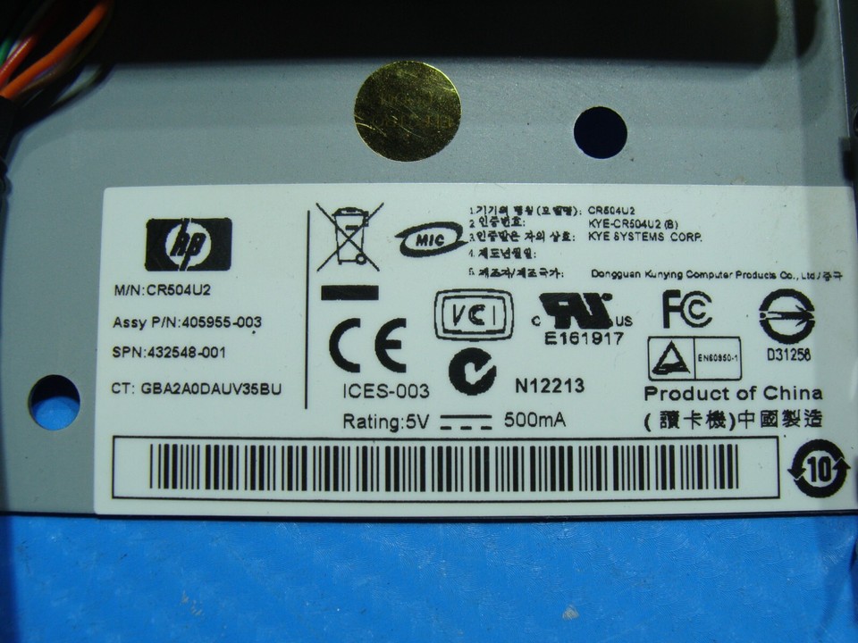 HP Compaq DX2300 Genuine Desktop Multi-Media Card Reader w/Cable 405955 ...