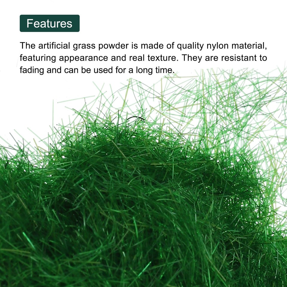 Static Grass, Nylon Artificial Grass Powder 3mm 2 x 30g Grass, Dark ...