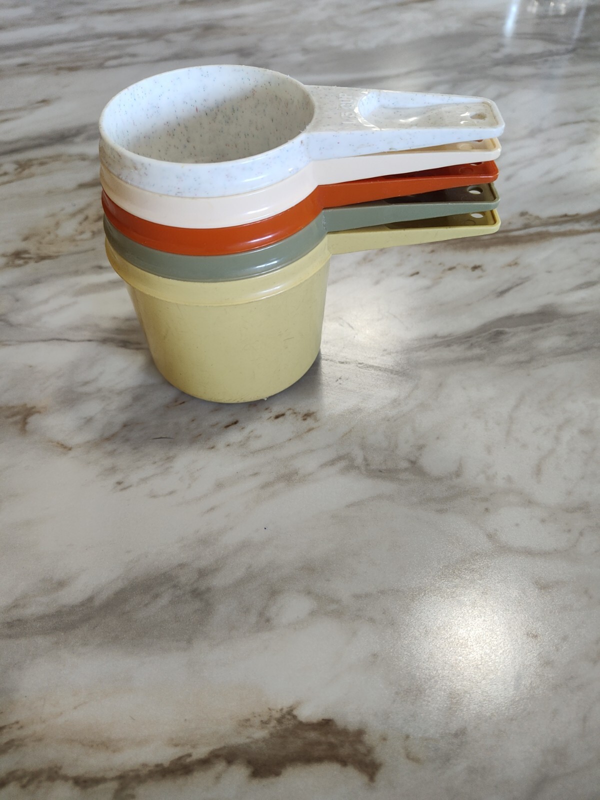 Vtg Tupperware Measuring Cup Complete Set Of 5 Multi Color 70-80s (SetD ...