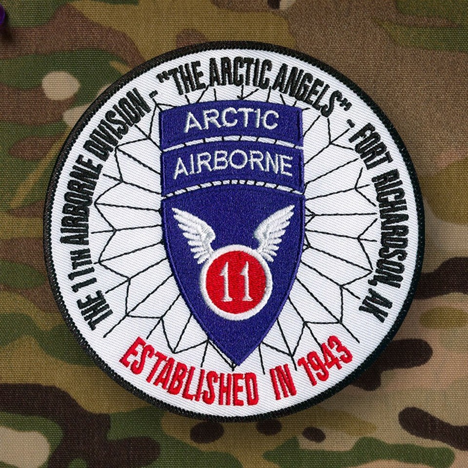 11th Airborne Division Embroidered Patch ( 4 1/2") - Wax Back - Arctic ...