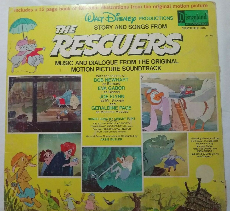 LP Disney Story of The Rescuers book Disneyland Storyteller 3816 Newhart Gabor | eBay