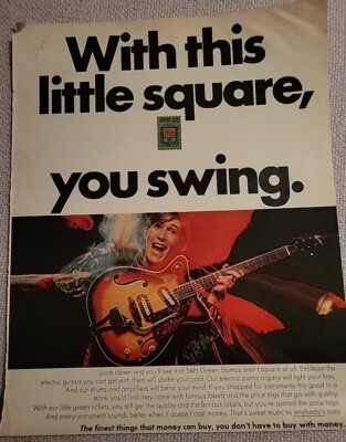 1968 S&H Green Stamps With Little Square You Swing Boy Guitar Vintage ...