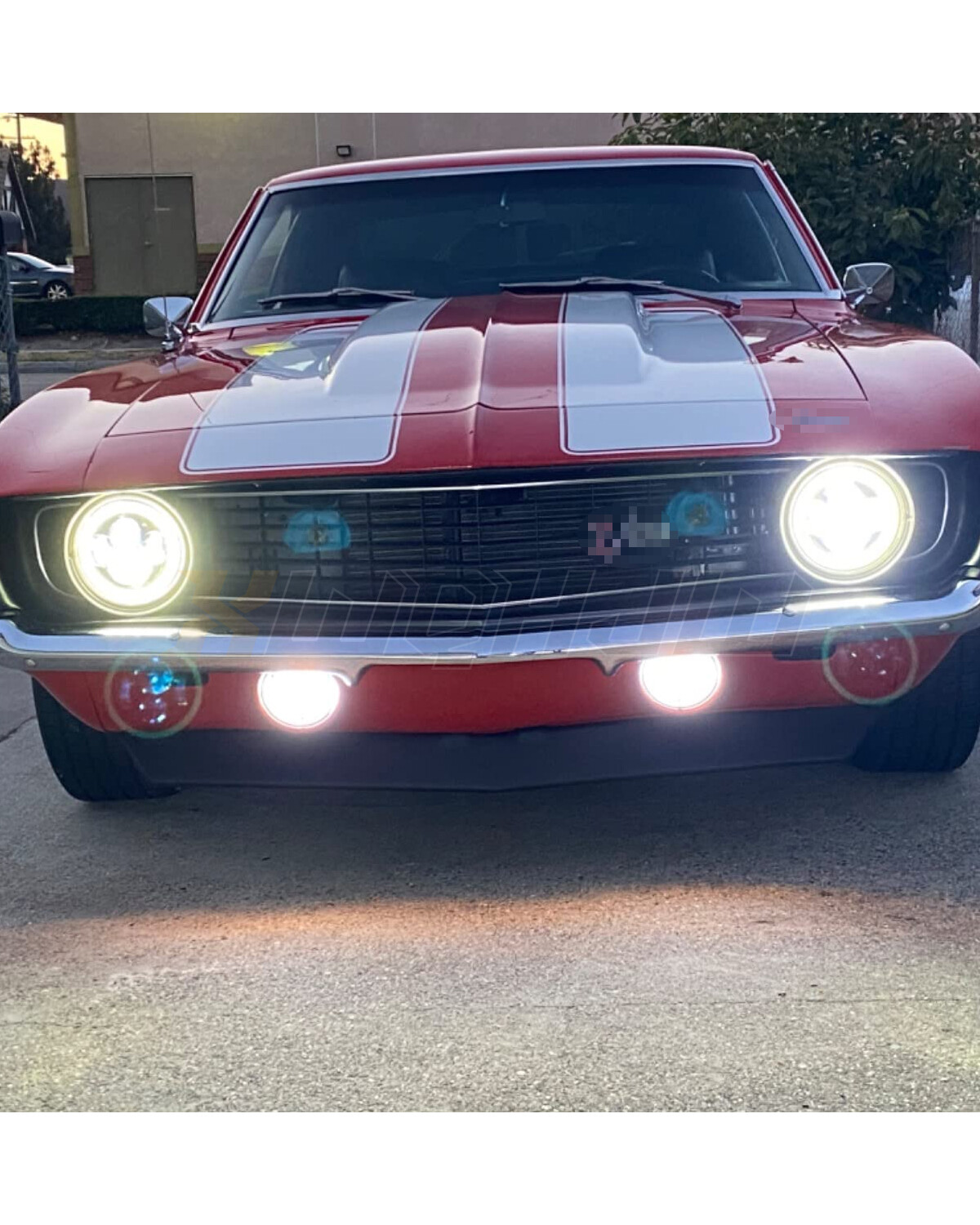 Pair 7" inch Round LED Headlight Halo Fits Chevy 1967-1981 Camaro 75 ...