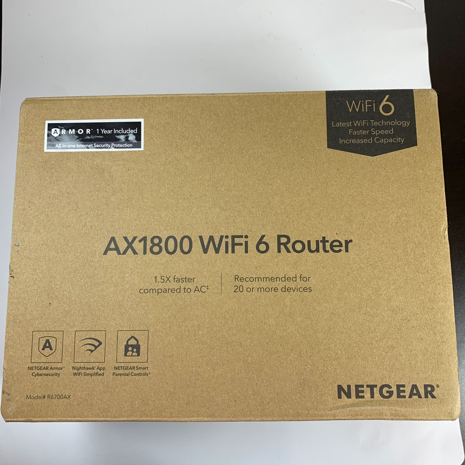 Netgear R6700AX AX1800 Black Wireless Dual-Band 4-Stream 1.8Gbps WiFi 6 ...