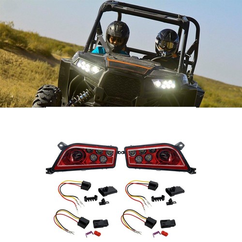 RZR Red Color LED Light Headlight for Polaris Razor XP 1000, XP 900 ...
