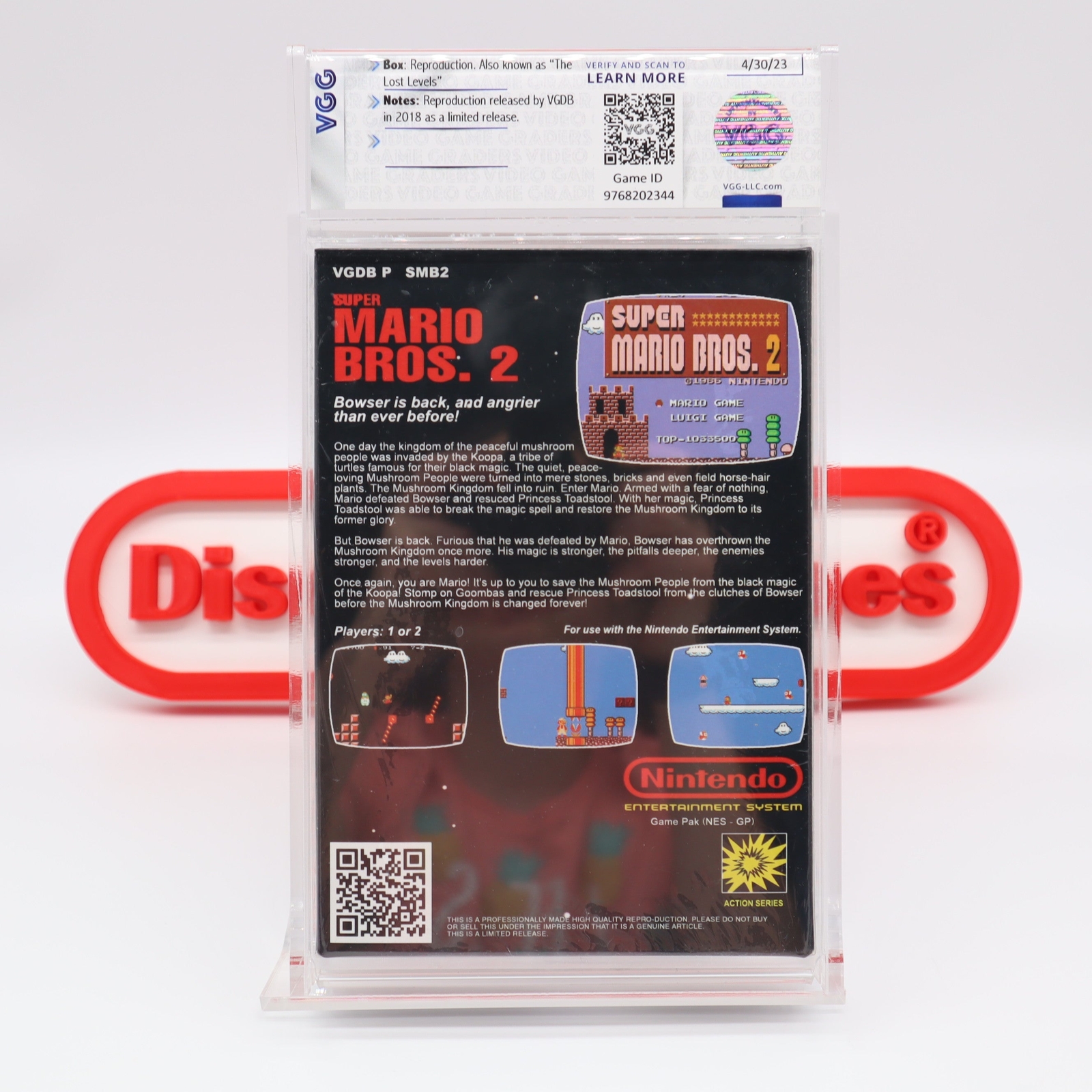 NES Nintendo SUPER MARIO BROS 2: THE LOST LEVELS - VGG GRADED 97/100 ...