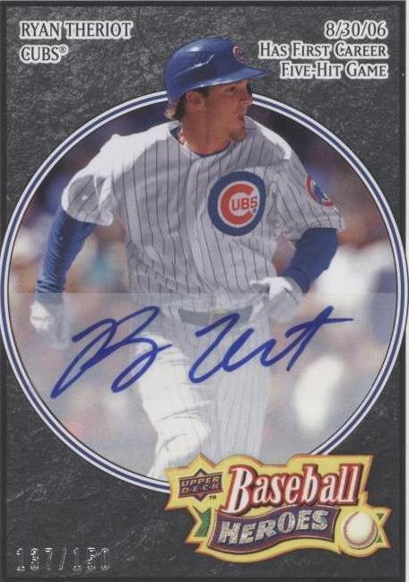 2008 Upper Deck Baseball Heroes - Ryan Theriot #31 Black Autographs ...