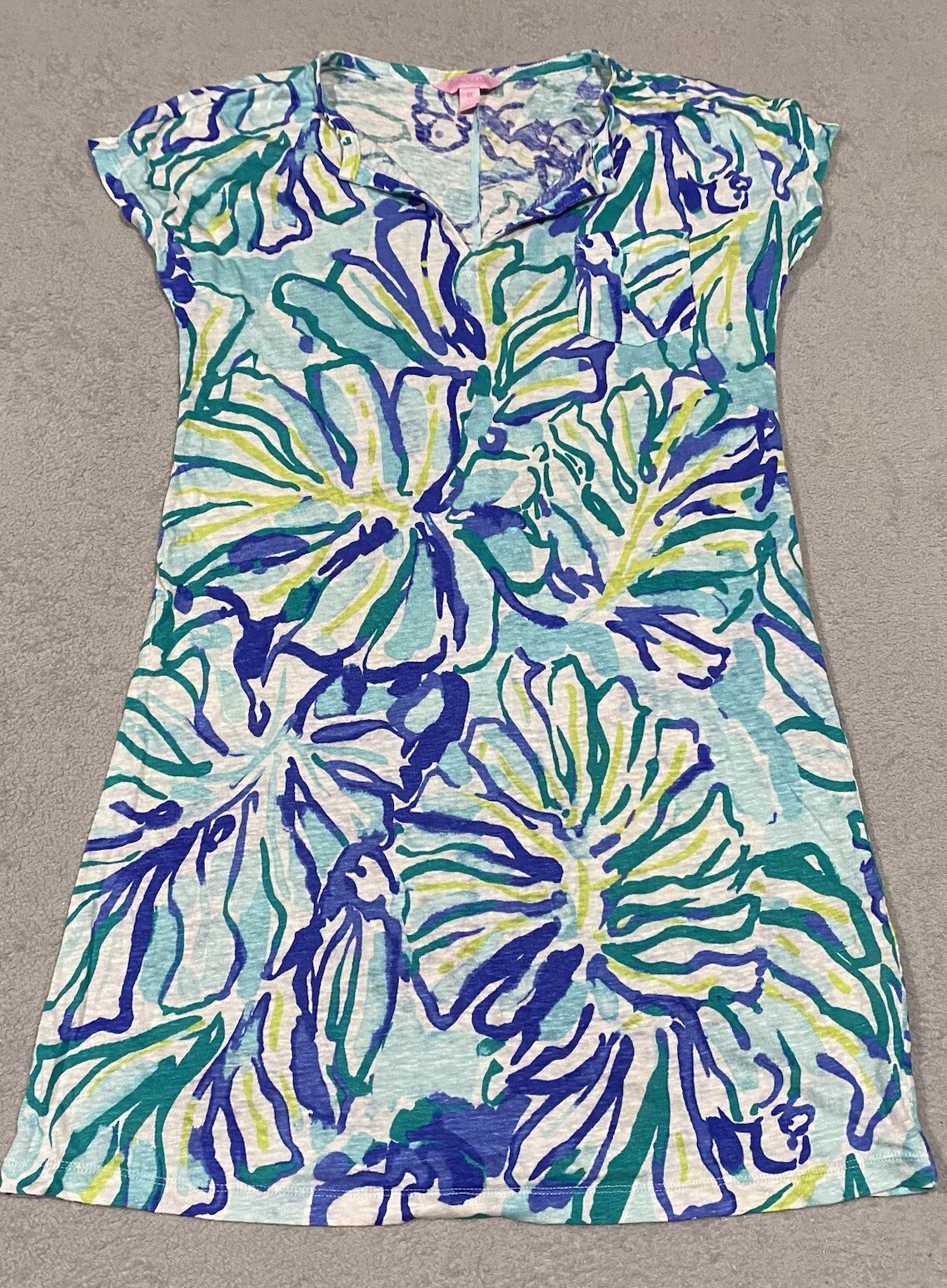 Lilly Pulitzer Duval Pool Blue Stay Cool Linen T Shir… - Gem