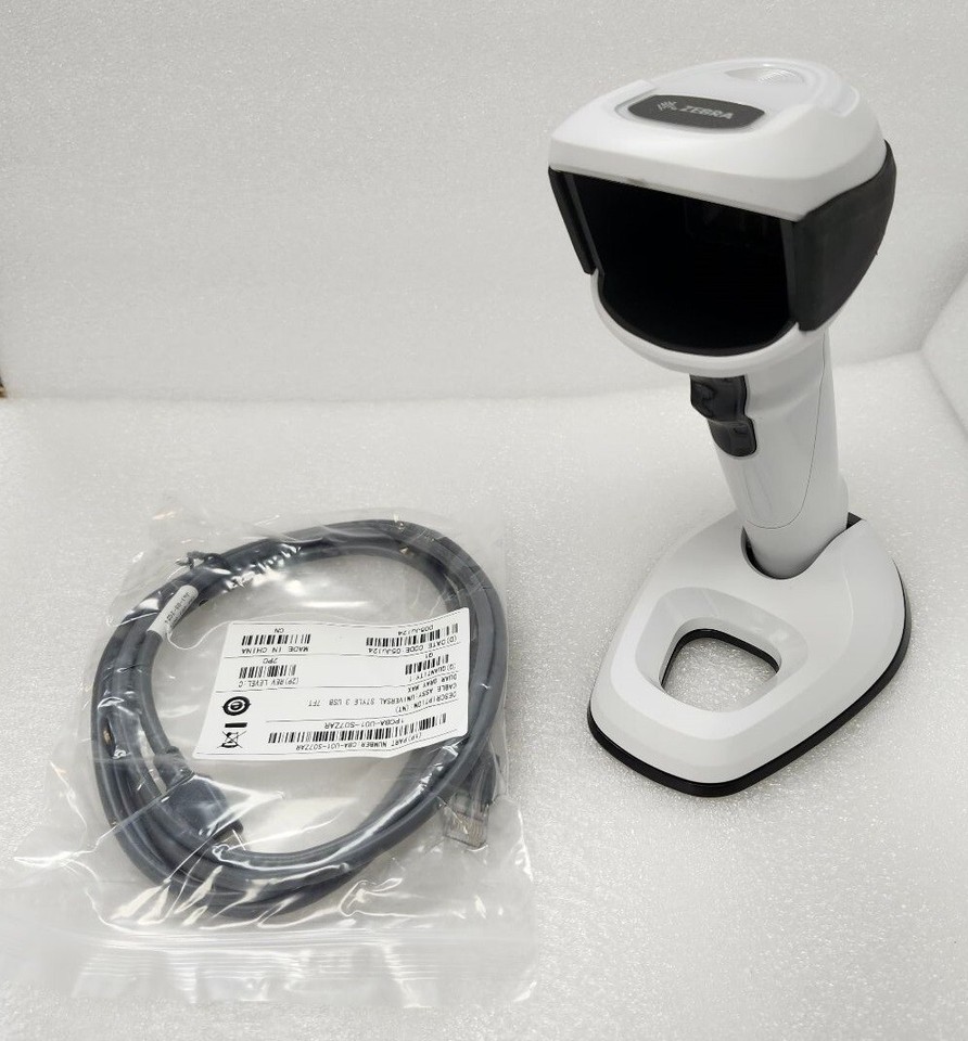 Zebra DS9908 2D/1D/QR Code Barcode Scanner w/ USB cable (White) for ...