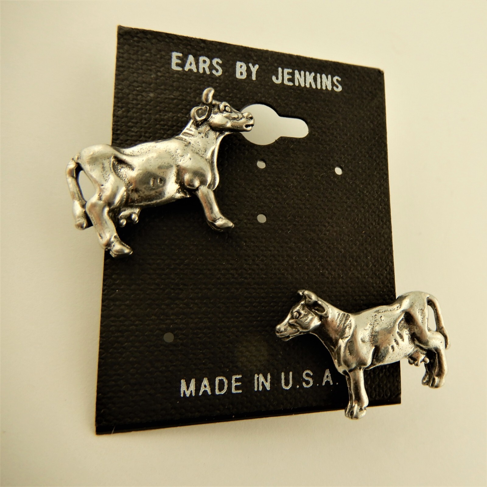 Vintage Pewter Cow Post Earrings, Barnyard | eBay