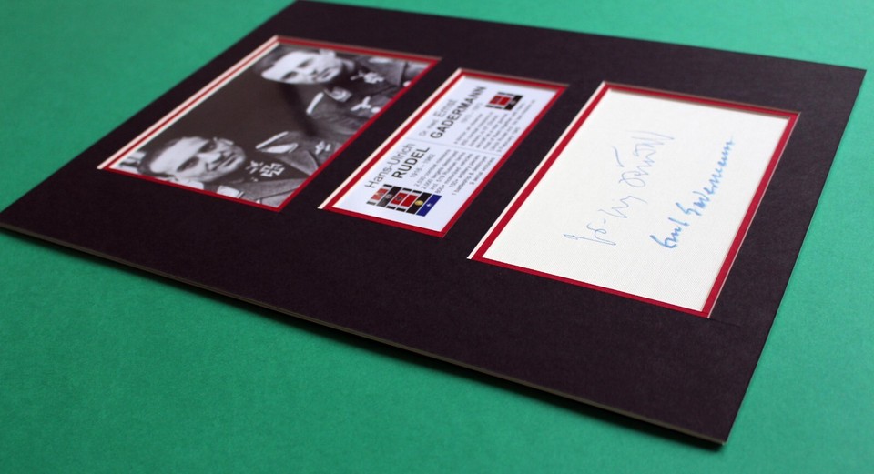 HANS-ULRICH RUDEL & ERNST GADERMANN AUTOGRAPHS artistic display Ju 87 ...