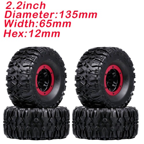2.2 Inch Rim Rubber 135mm Tire Wheel Inflatable Tyre for RC Car HSP ...