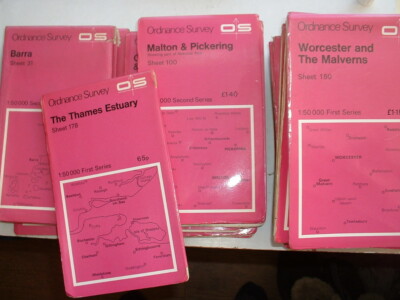 VINTAGE 1970s/80s OS ORDNANCE SURVEY 1:50000 SCALE GB MAPS FIRST ...