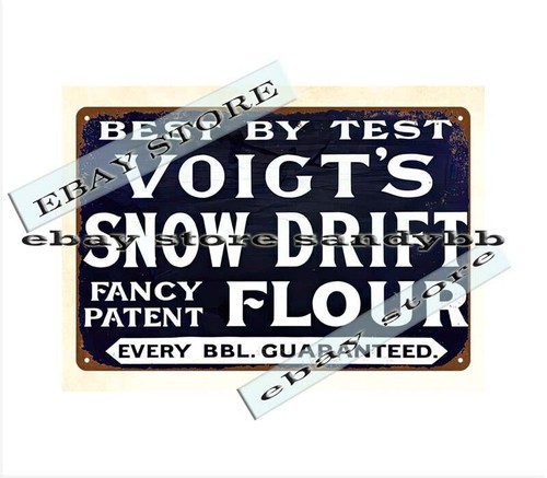 Voigt's Snow Drift Flour metal tin sign outdoor hanging home decor ...
