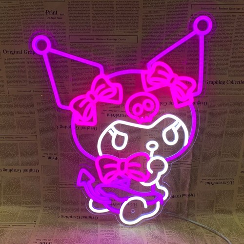 KUROMI NEON LIGHTS LED SIGN Game Room Wall Decor HOME OFFICE SALON GIFT ...