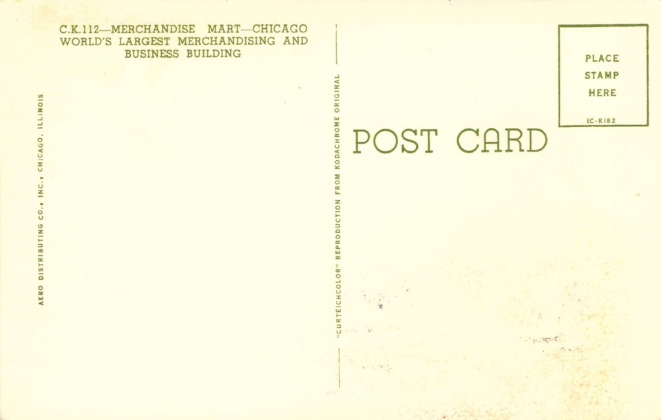 VTG Postcard The Merchandise Mart Largest Business Building Chicago ...