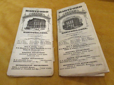 TWO VINTAGE - THE HARTFORD FIRE INSURANCE POLICIES 1900 & 1906 | eBay