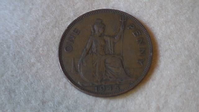 Great Britain 1945 King George VI One Penny Bronze Coin | eBay