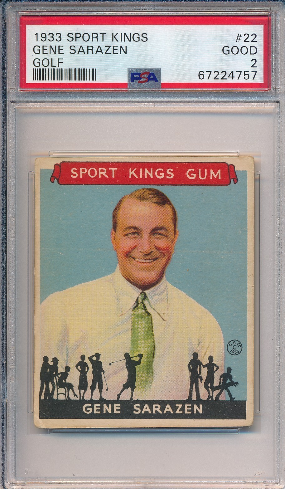 1933 SPORT KINGS #22 GENE SARAZEN, GOLF - PSA 2 GD (SVSC) CENTERED! | eBay