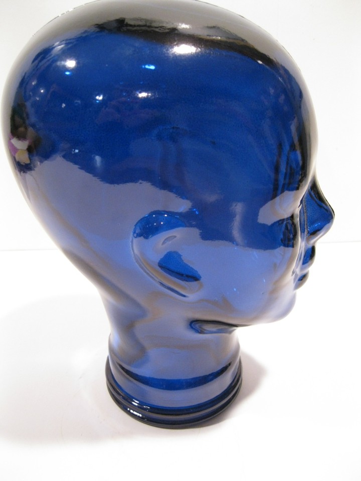 Glass Head Classic Blue, Life Size Mannequin Head for Decor, Display ...