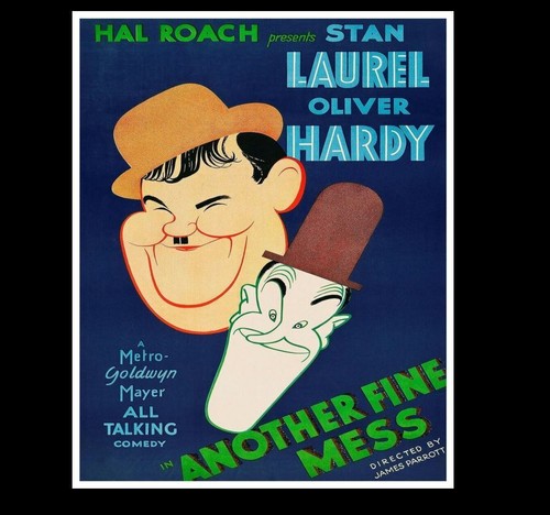 8x10 Laurel and Hardy Movie Poster PHOTO Another Fine Mess, Comedy Film ...