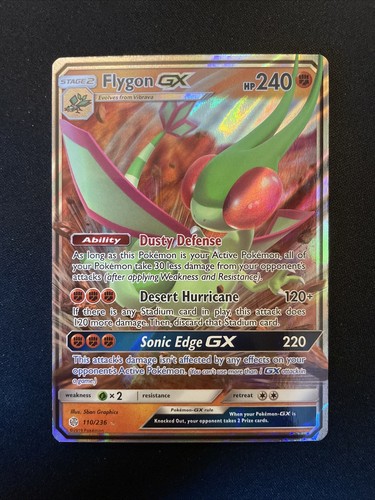 Pokémon TCG Flygon GX Sun & Moon - Cosmic Eclipse 110/236 Holo Ultra ...