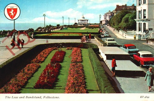 Picture Postcard> Folkestone, the Leas and Bandstand [Elgate] | eBay UK
