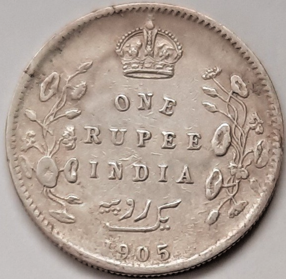 1905 British India 1 Rupee Silver Coin King Edward VII-Circulated | eBay
