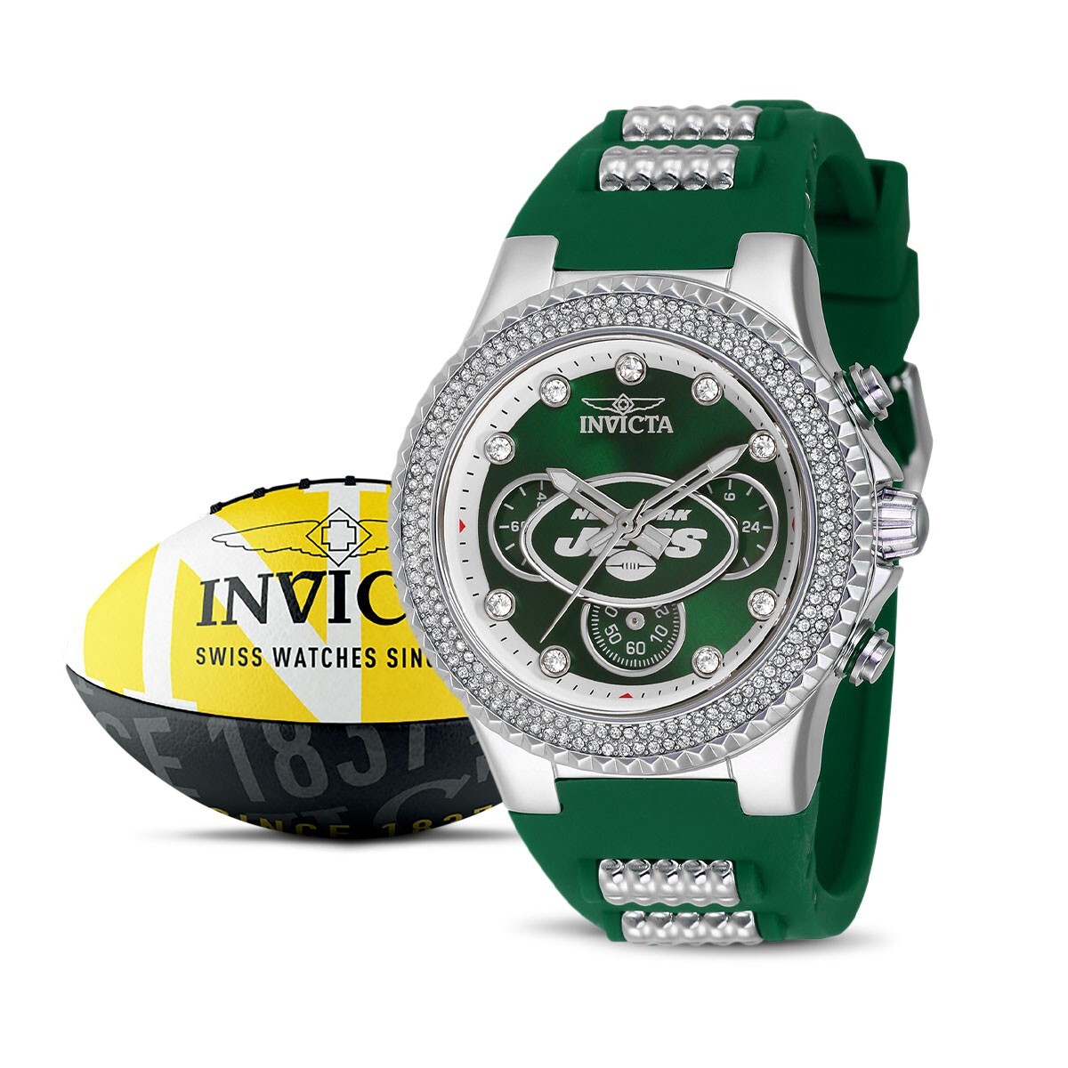 Invicta Women's Watch NFL New York Jets Chronograph Silver and Green ...